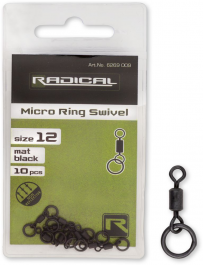 Vrtljivke za krapolov z rinko Radical Z-Carp™ Micro Ring Swivel mat black non reflective 10pcs ...
